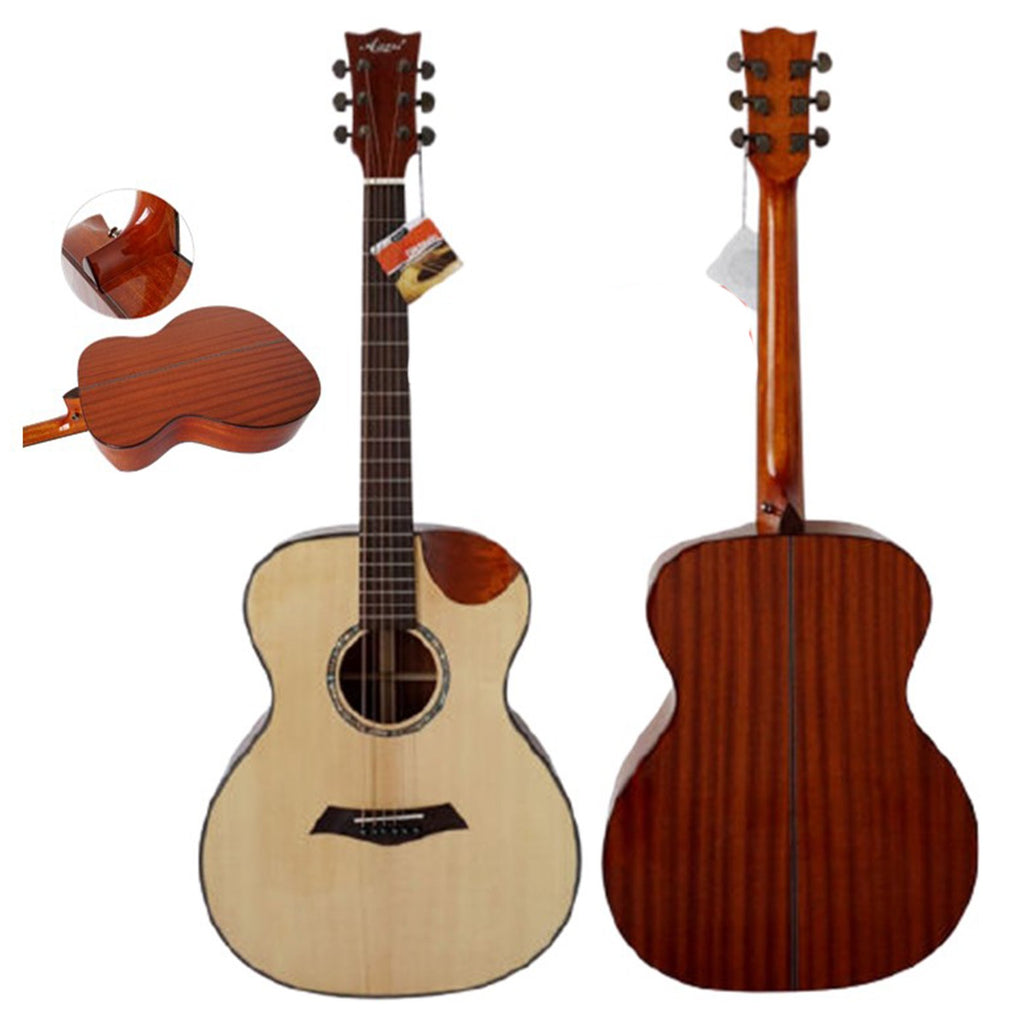Aiersi Solid Top Acoustic Guitar Sprucemaho Bowl Sg02smcn 40