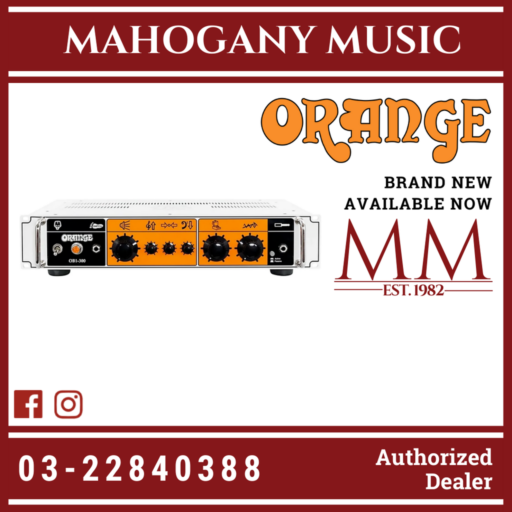 Orange OB1-300 300W Single Channel Solid State Bass Head – Mahogany Music