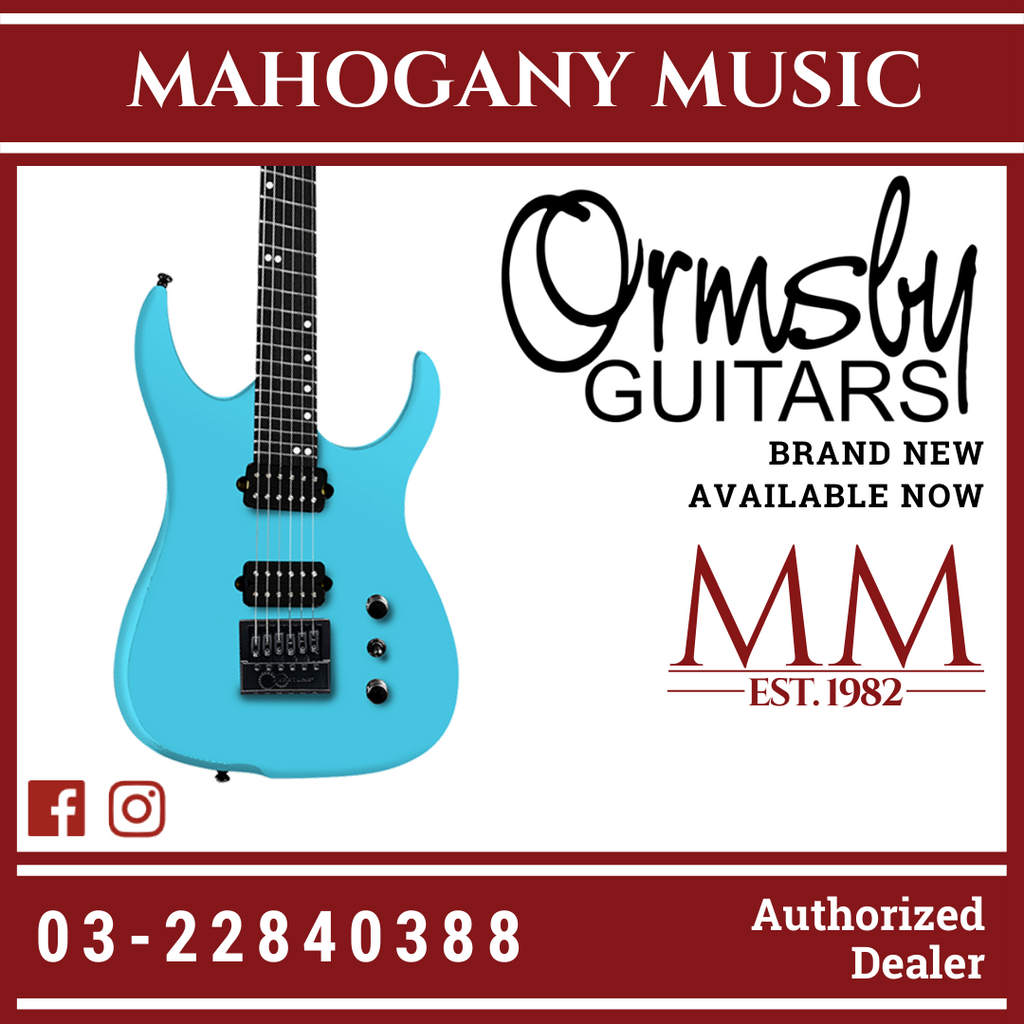 Ormsby HYPE GTI - AZURE STANDARD SCALE 6 String Electric Guitar – Mahogany Music