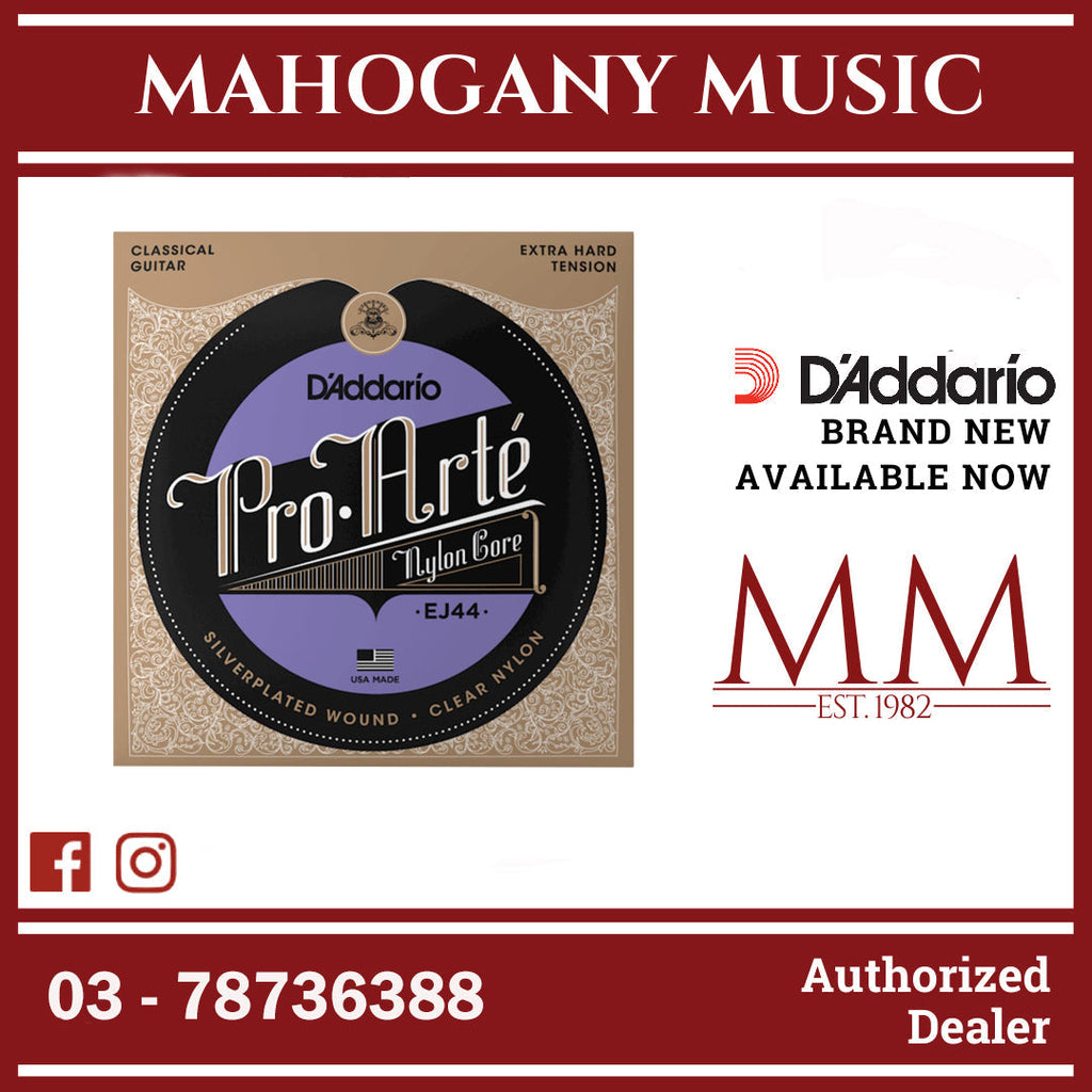 D'Addario EJ44 Pro-Arté Nylon Classical Guitar Strings, Extra Hard Ten ...