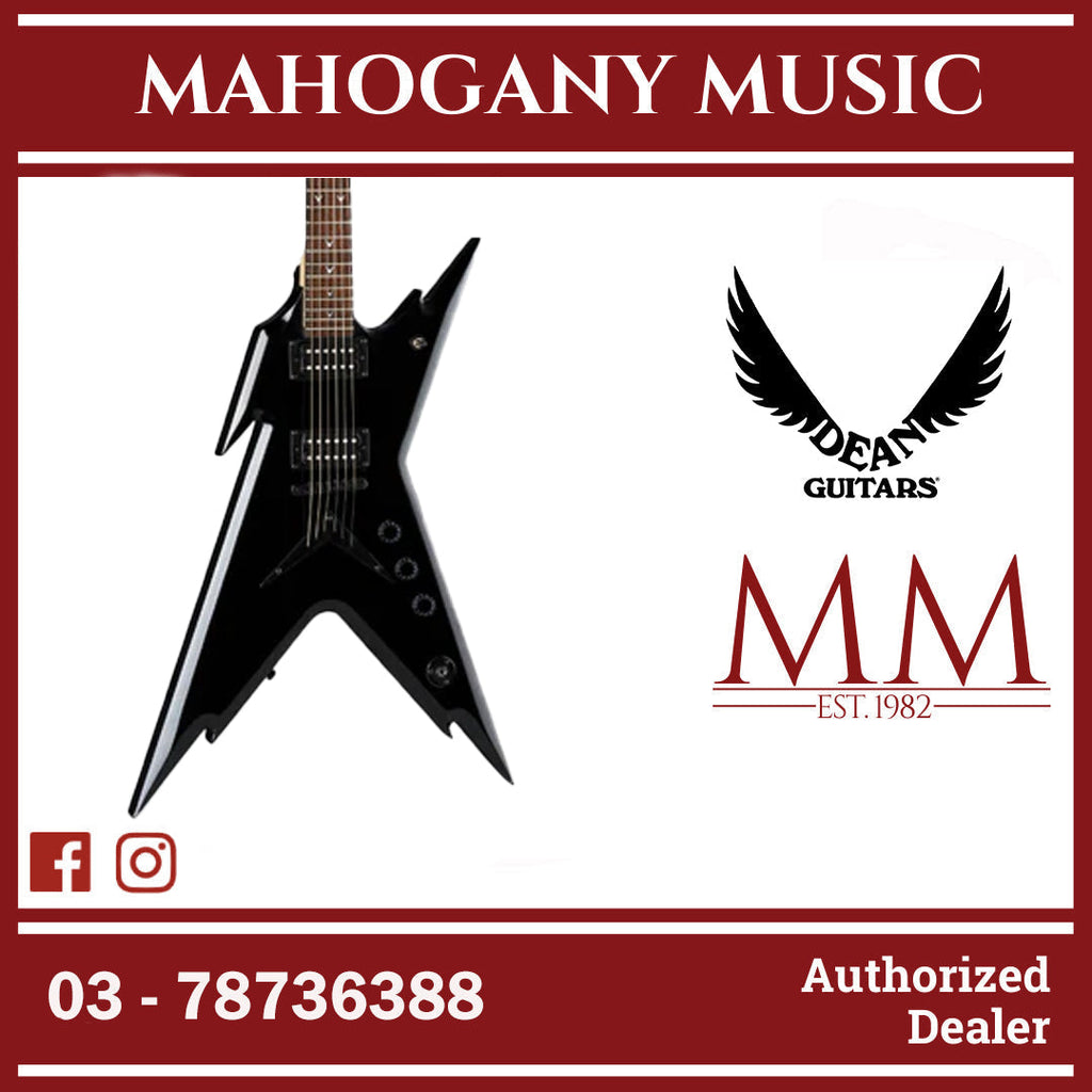 Dean Razorback X Electric Guitar – Classic Black – Mahogany Music