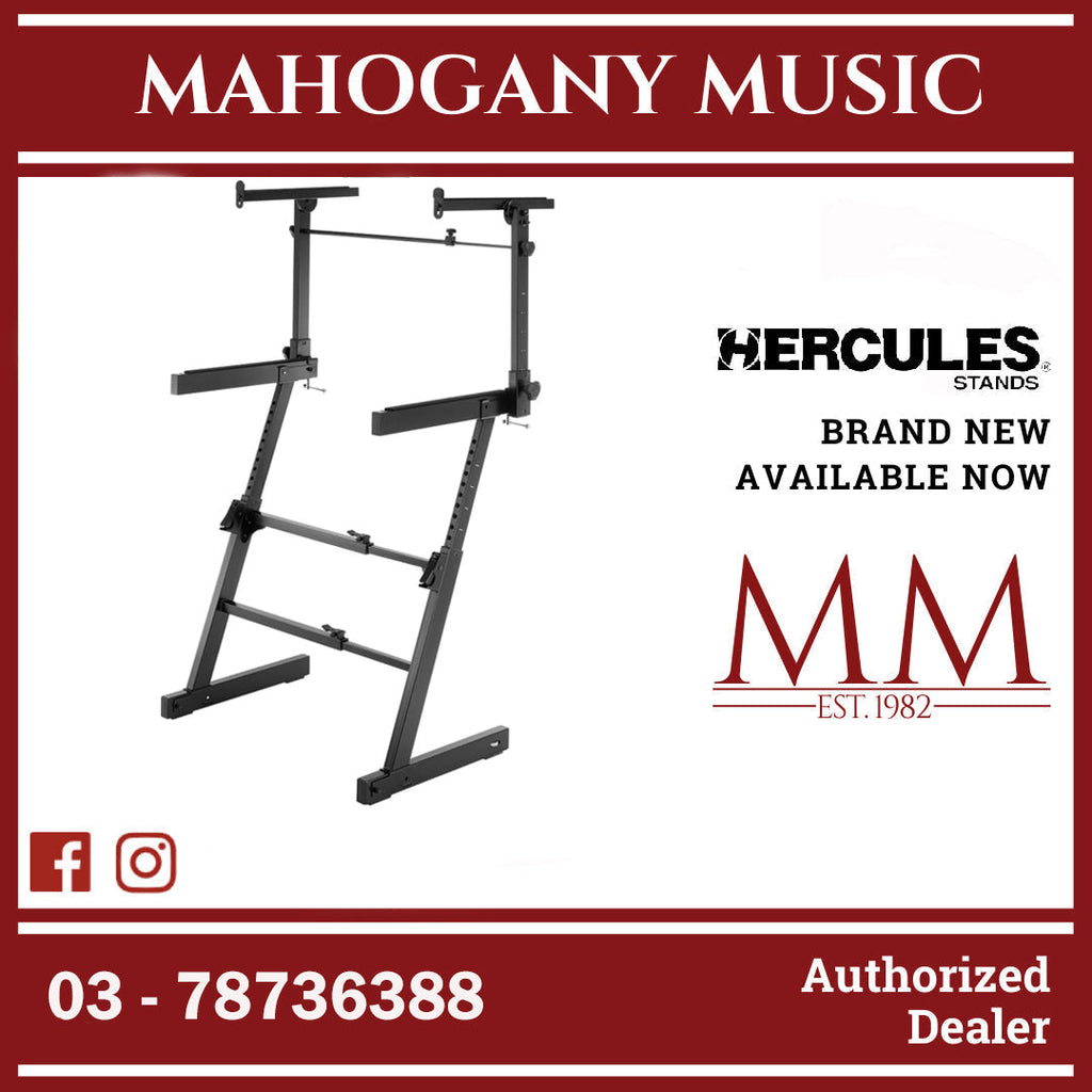 Hercules KS410B Autolock Z-Keyboard Stand With Tier – Mahogany Music
