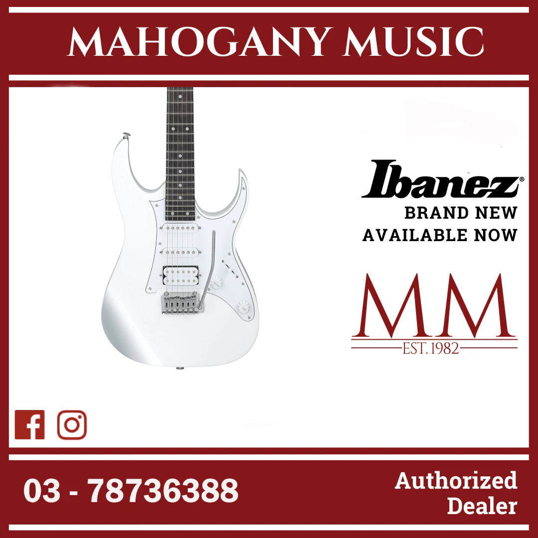 Ibanez GRG140-WH RG GIO Series Electric Guitar, White – Mahogany Music