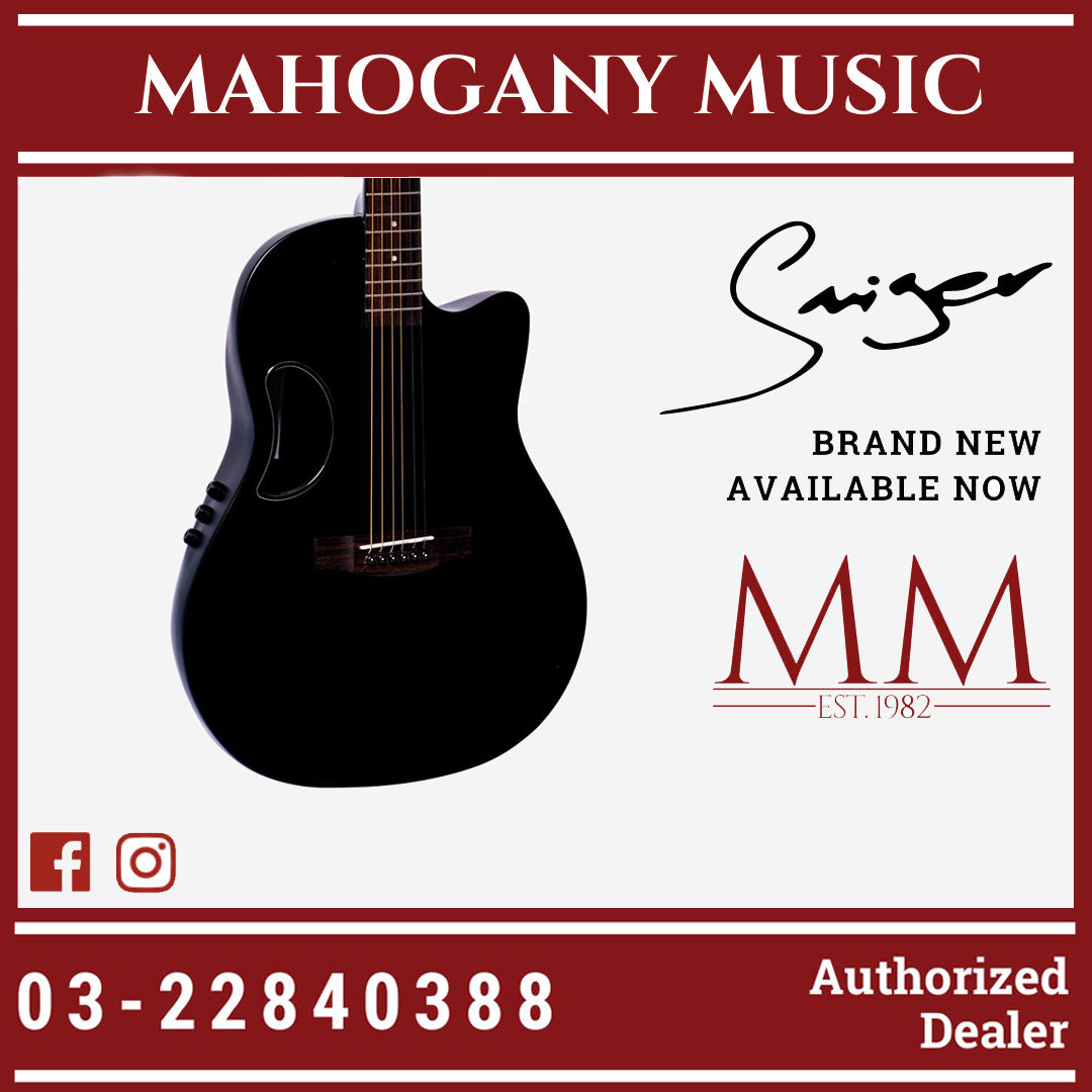 Smiger CE-2021 41-inch Black Spruce Solid Top Carbon Fiber Acoustic-El ...
