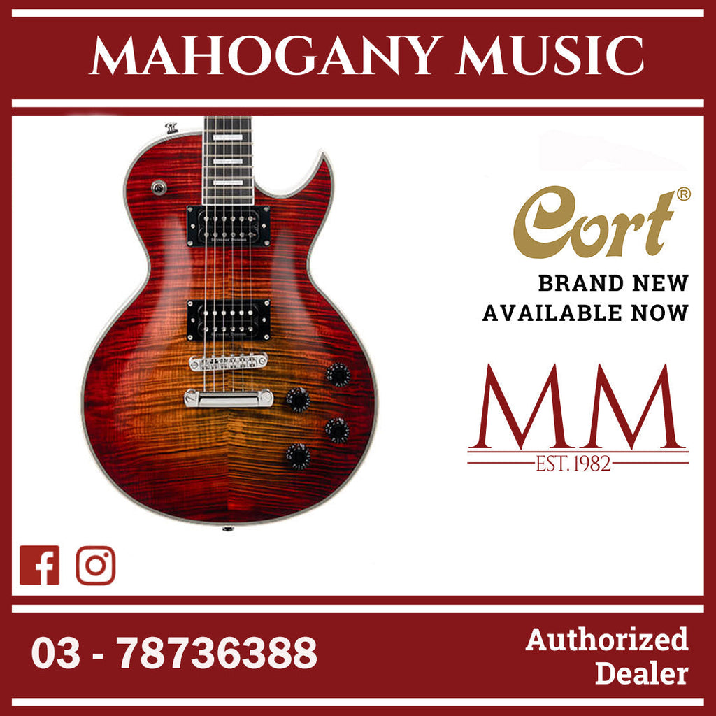 Cort CR Series CR300 Deluxe Electric Guitar W/Bag (Flaming Burst ...