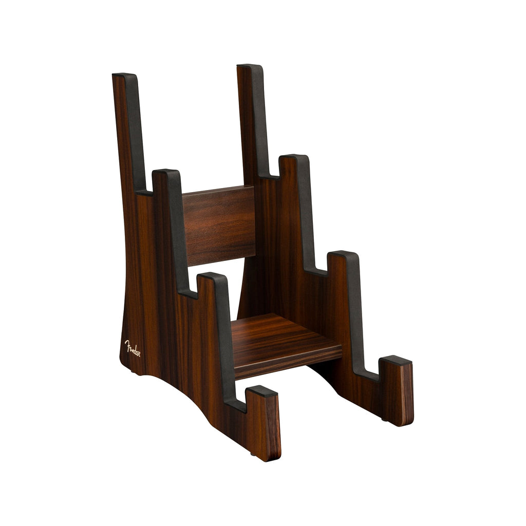 Fender Deluxe Wooden 3-Tier Guitar Stand – Mahogany Music