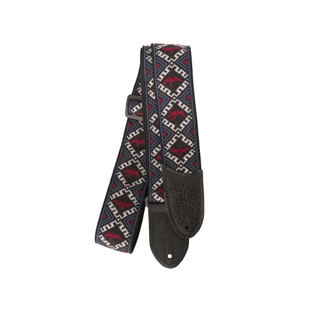 PRS Jacquard Hootenanny Style Guitar Strap, Red, White & Blue Birds ...