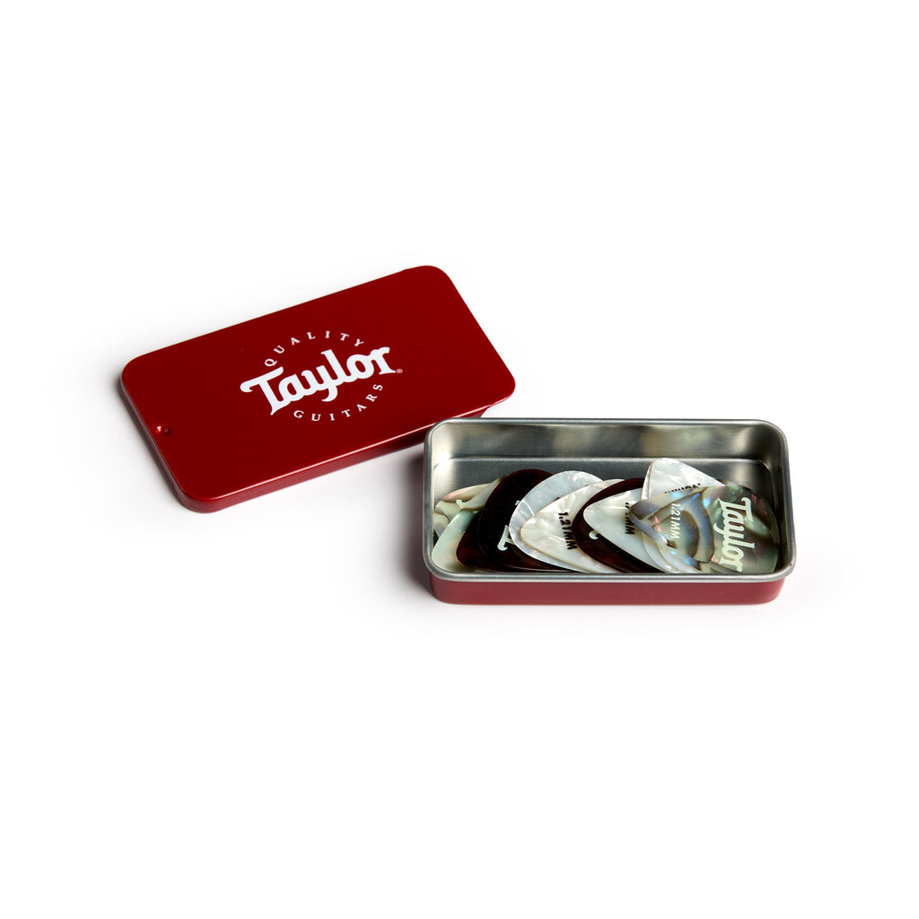 Taylor Celluloid Series Pick Tin, Set of 12 – Mahogany Music