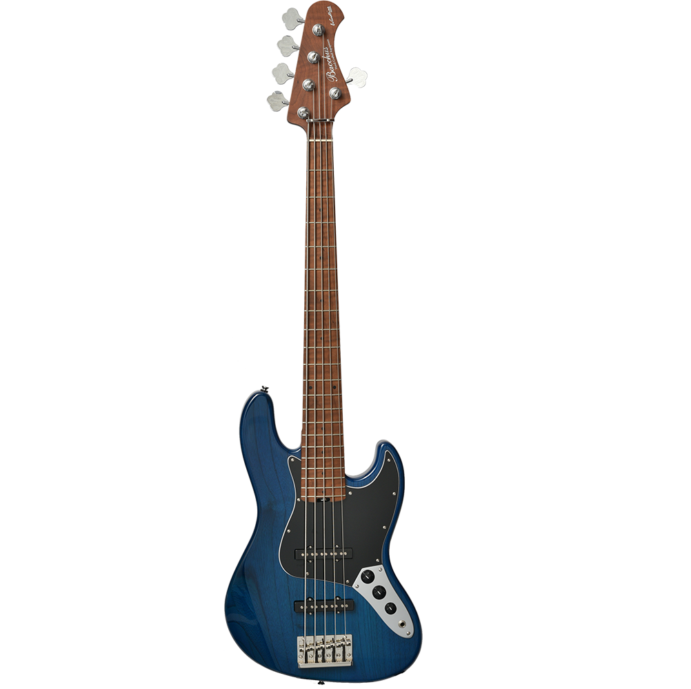 Bacchus WL5-ASH-RSM STB Blue 5-String Turbo Bass – Mahogany Music