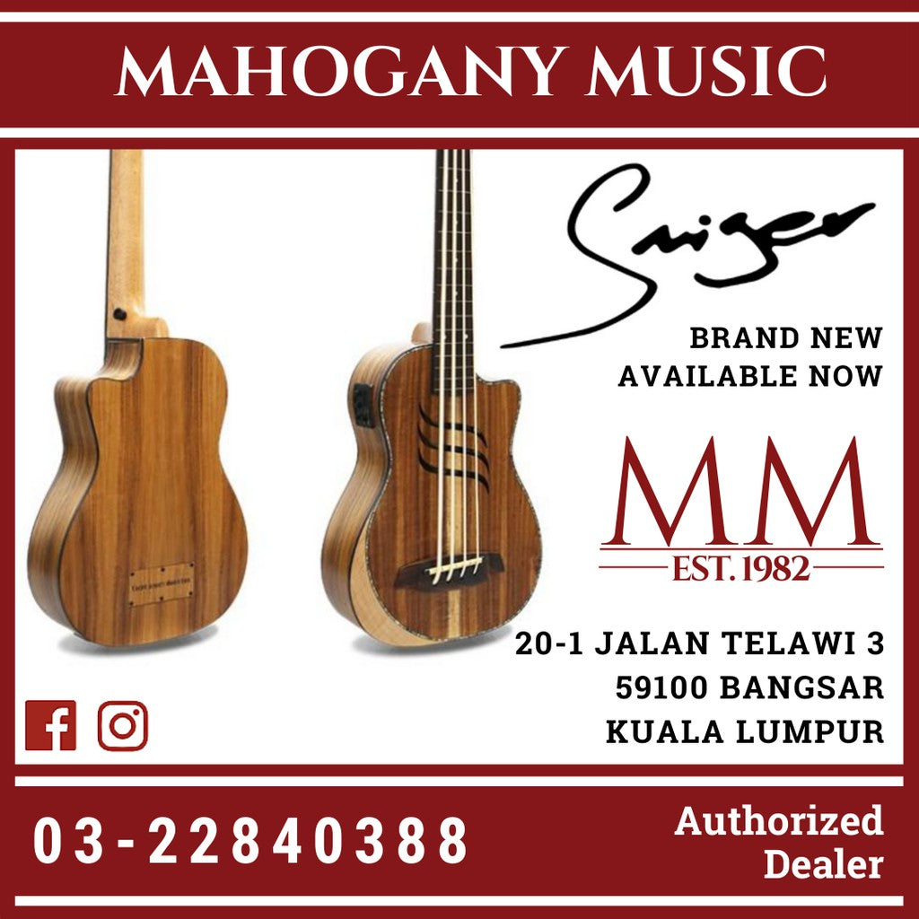 Smiger UBS-06 Natural Finish Ukulele Bass Guitar – Mahogany Music
