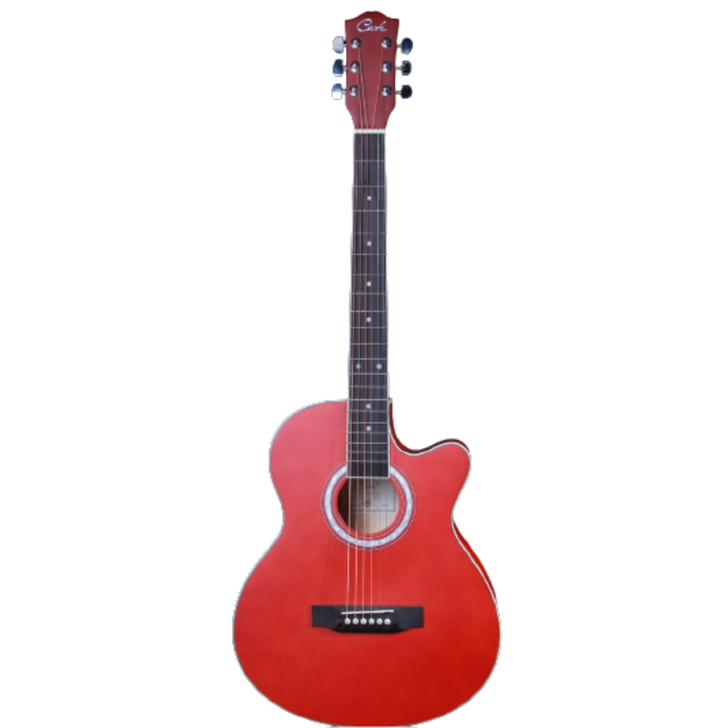 Cate 40" QM601C Cutaway Red Finish Acoustic Guitar – Mahogany Music