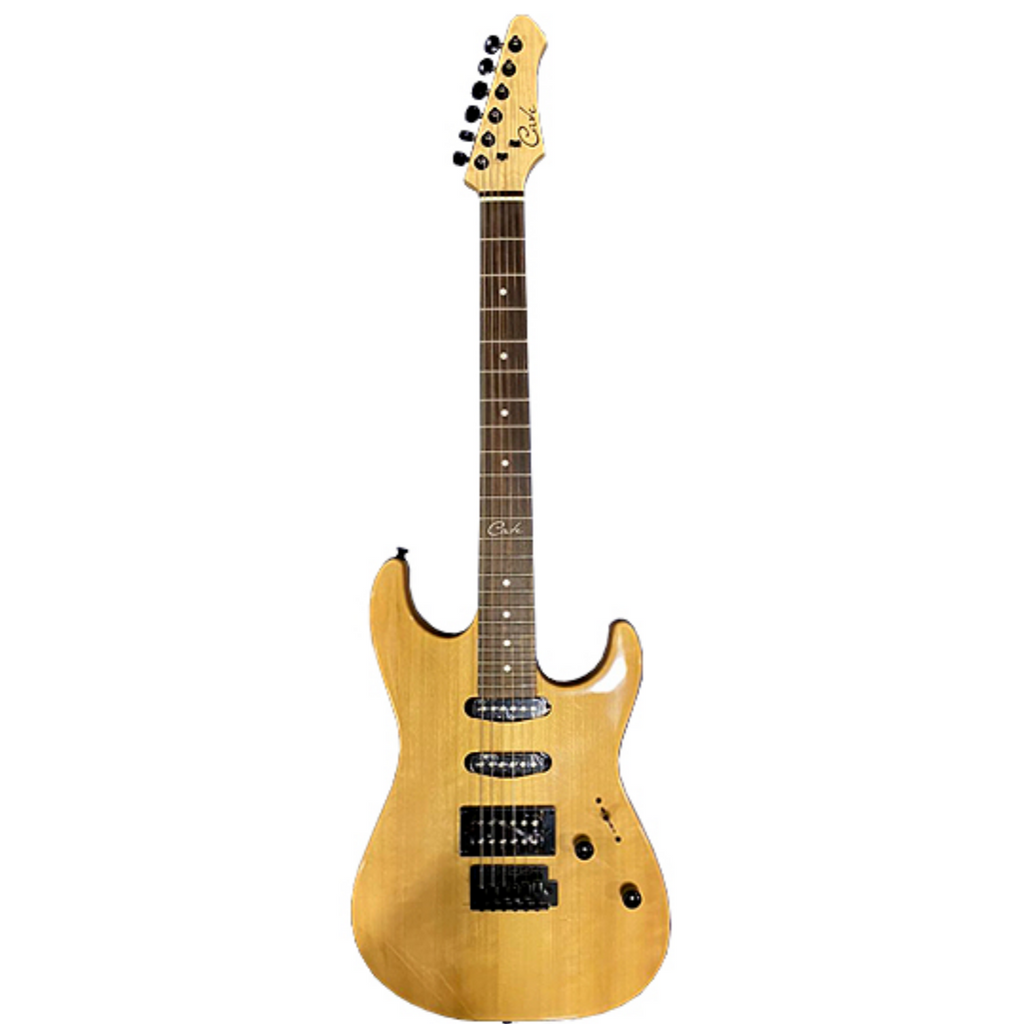Cate QM-E02 Natural Finish Electric Guitar W/Bag – Mahogany Music