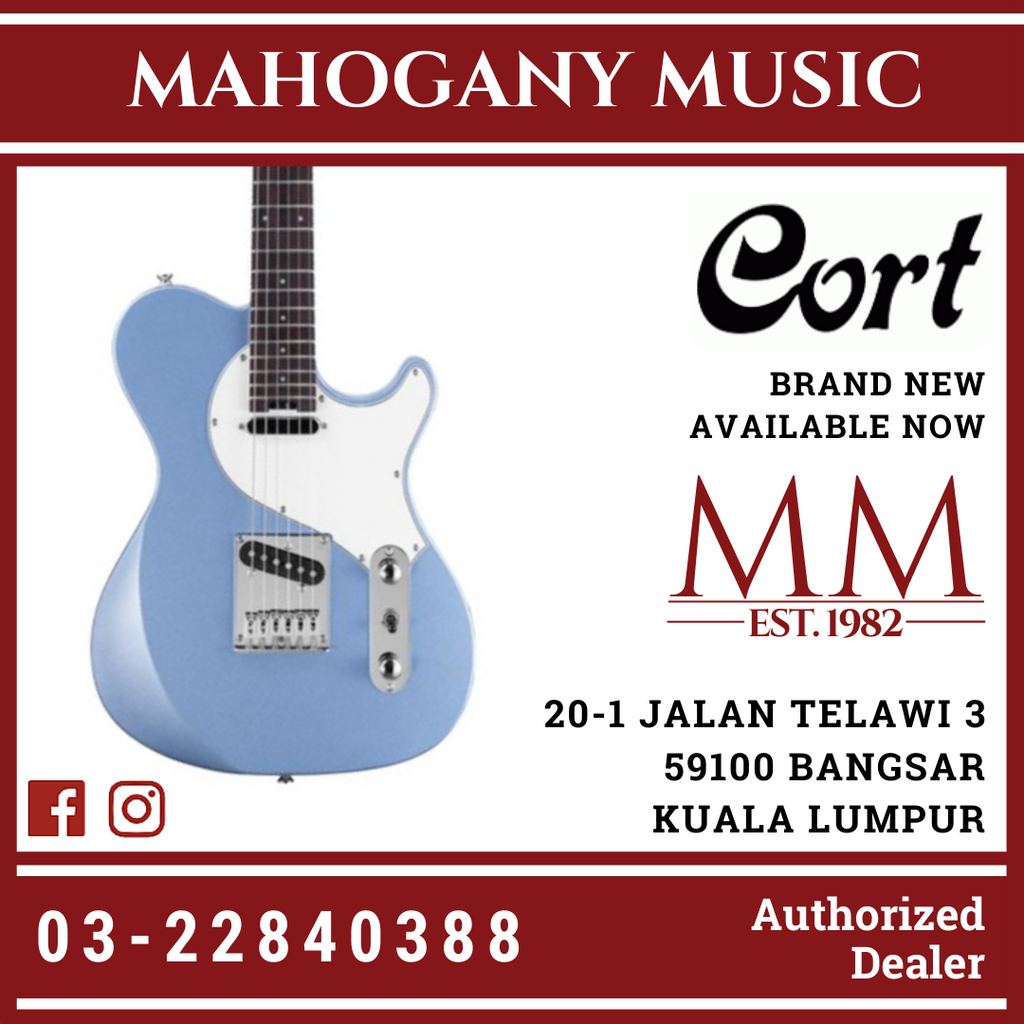 Cort Classic TC Blue Ice Metallic Electric Guitar – Mahogany Music