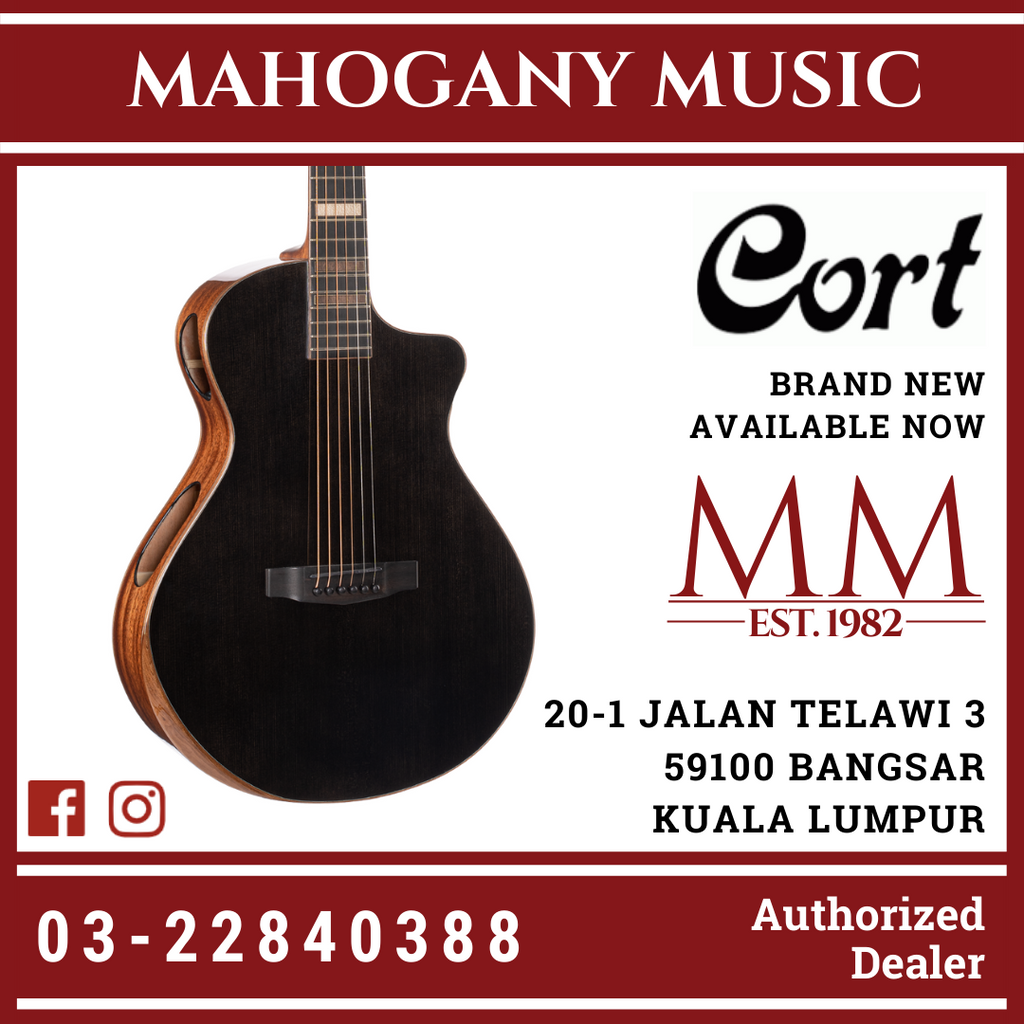 Cort Modern Black Limited Edition Acoustic Guitar W/Hardcase – Mahogany ...