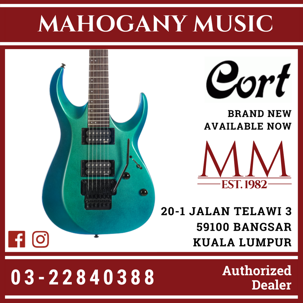 Cort X-300 Flip Blue Electric Guitar – Mahogany Music