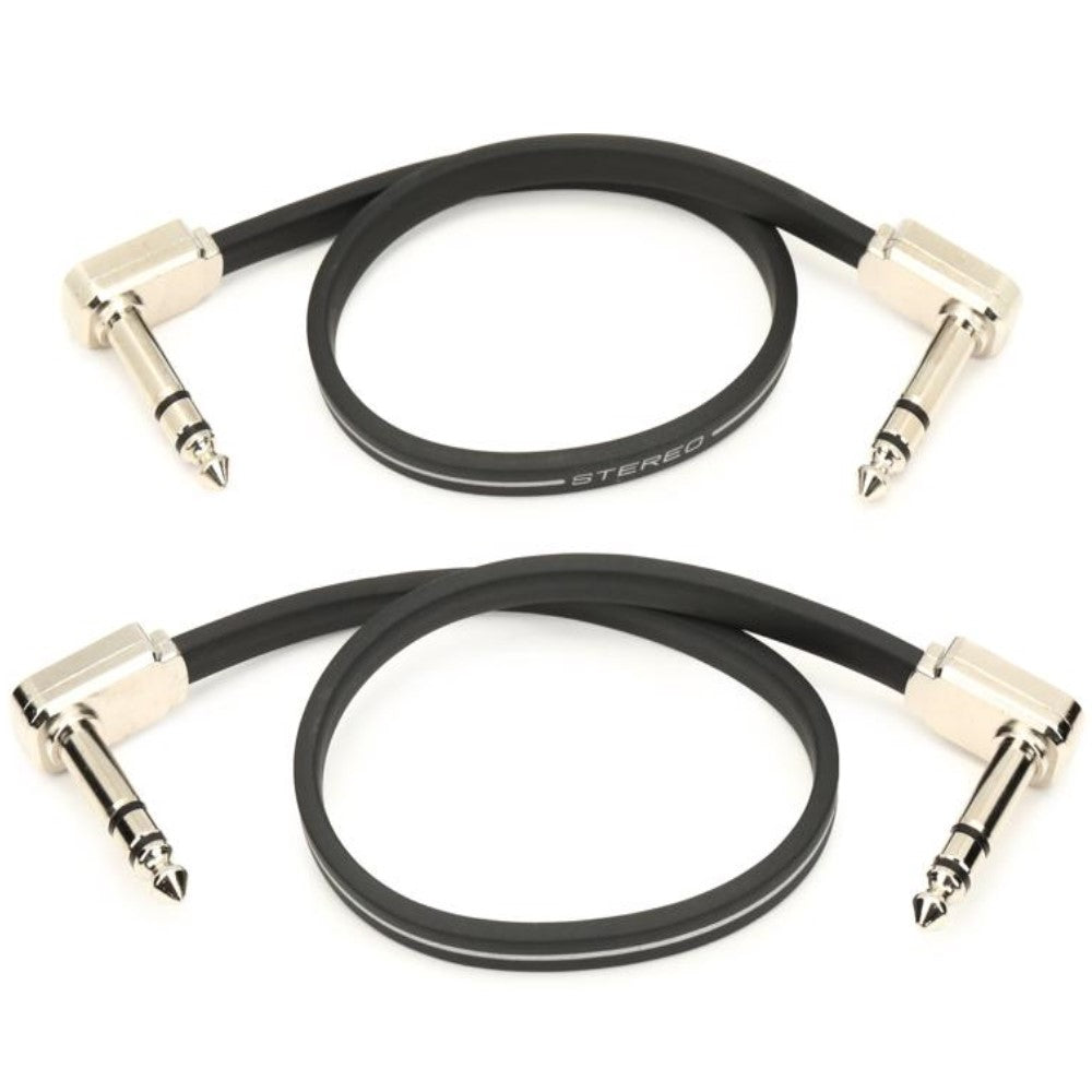 Ernie Ball P06405 Flat Ribbon Stereo Patch Cable, Right Angle to Right ...