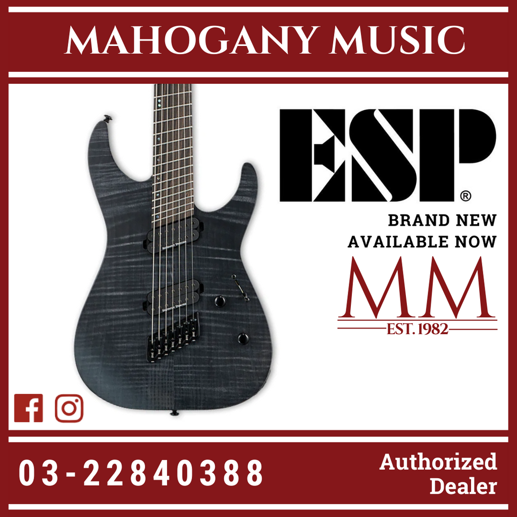 ESP LTD M-1007 Multi-Scale - See Thru Black Satin – Mahogany Music