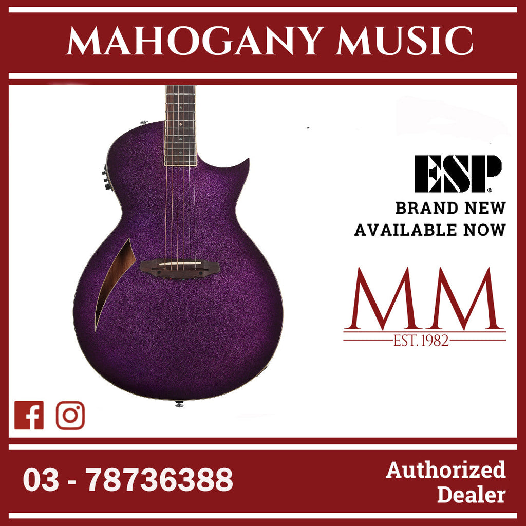 ESP LTD TL-6 Acoustic-Electric Guitar - Purple Sparkle Burst – Mahogany ...
