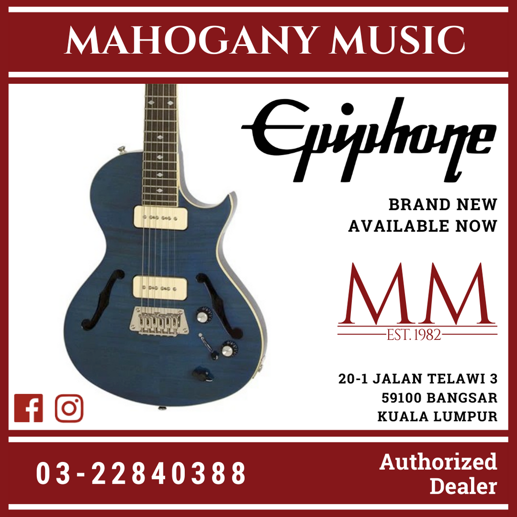 Epiphone Blueshawk Deluxe Electric Guitar, Midnight Sapphire – Mahogany ...