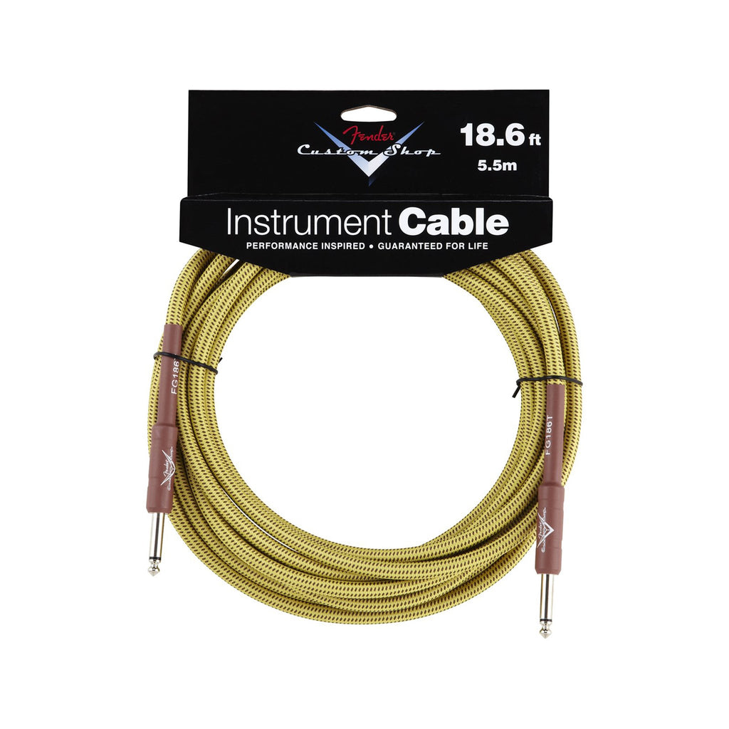 Fender Custom Shop Instrument Cable 18.6ft, Tweed – Mahogany Music