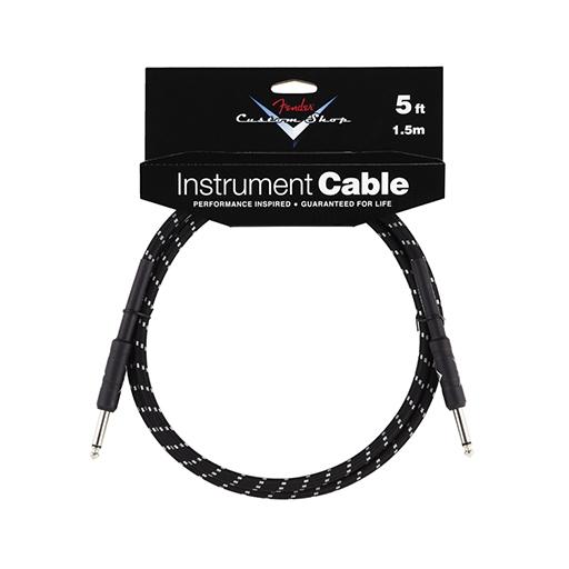Fender Custom Shop Instrument Cable 5ft, Black Tweed – Mahogany Music