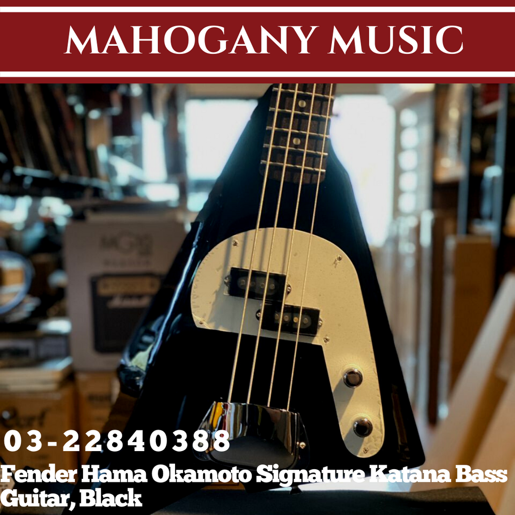 Fender Hama Okamoto Signature Katana Bass Guitar, Black – Mahogany Music