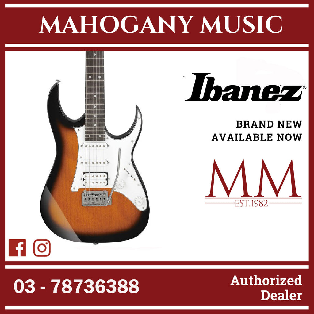 Ibanez GRG140-SB RG GIO Series Electric Guitar, Sunburst – Mahogany Music