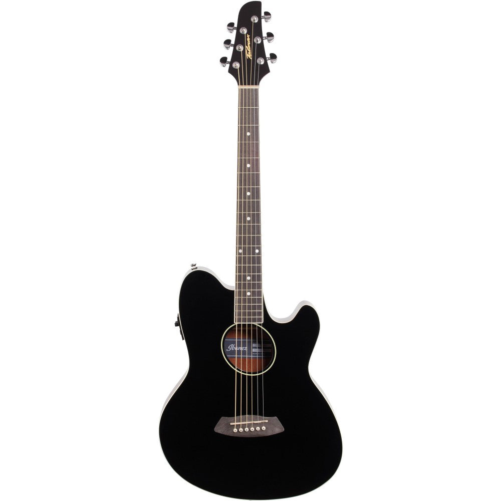 Ibanez TCY10E-BK Talman Series Acoustic Electric Guitar, Black High Gl ...