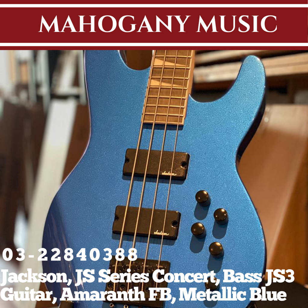 Jackson JS Series Concert Bass JS3 Guitar, Amaranth FB, Metallic Blue ...
