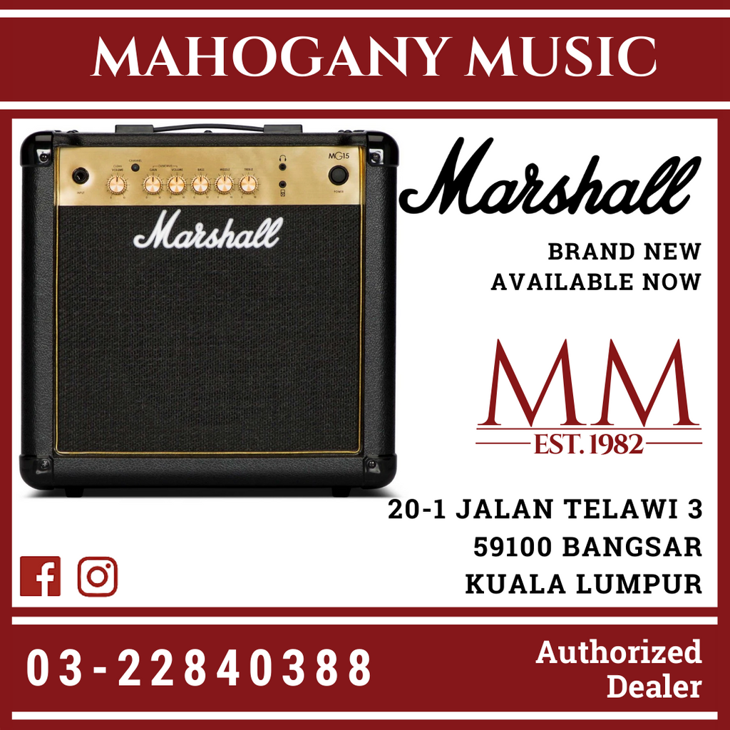 Marshall MG15G Gold Series 15W Guitar Combo Amplifier – Mahogany Music