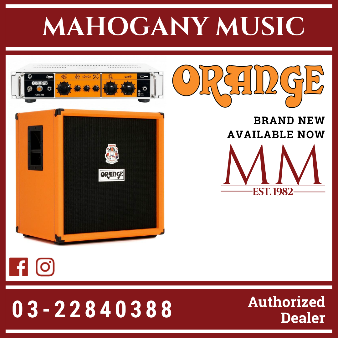 Orange OB1-300 300-watt Single Channel Solid State Bass Head with Oran – Mahogany Music