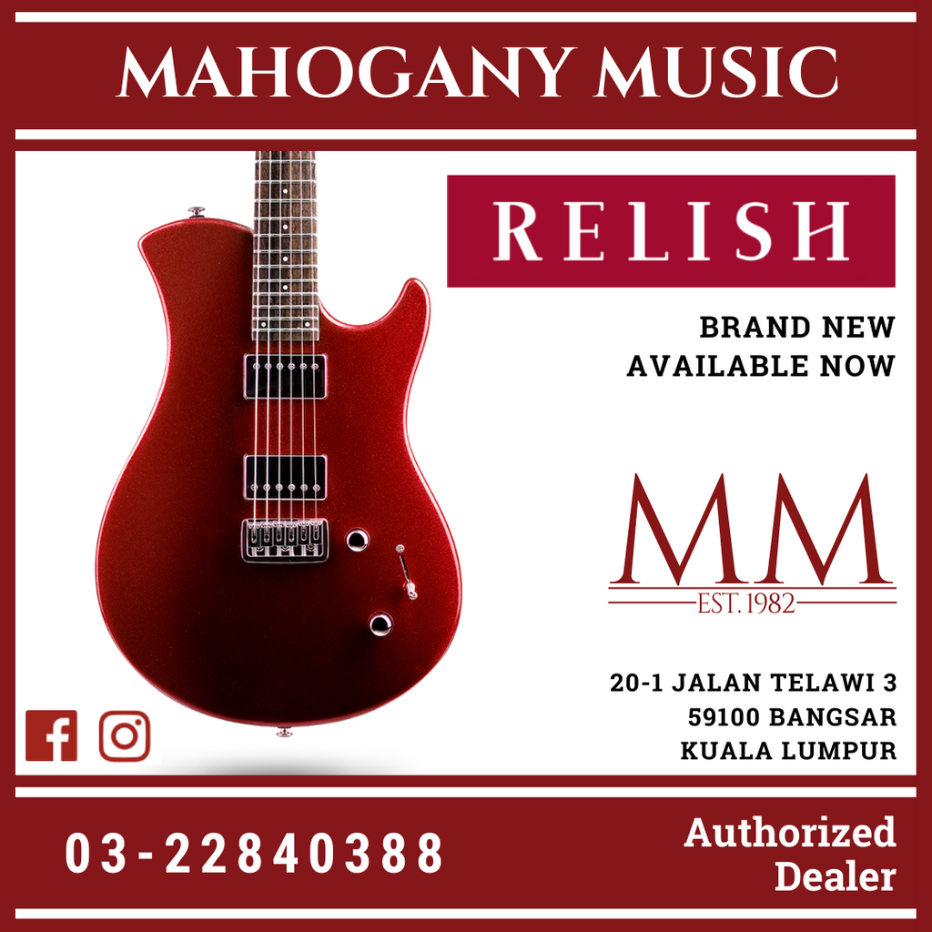 Relish Trinity Metallic Red Electric Guitar – Mahogany Music