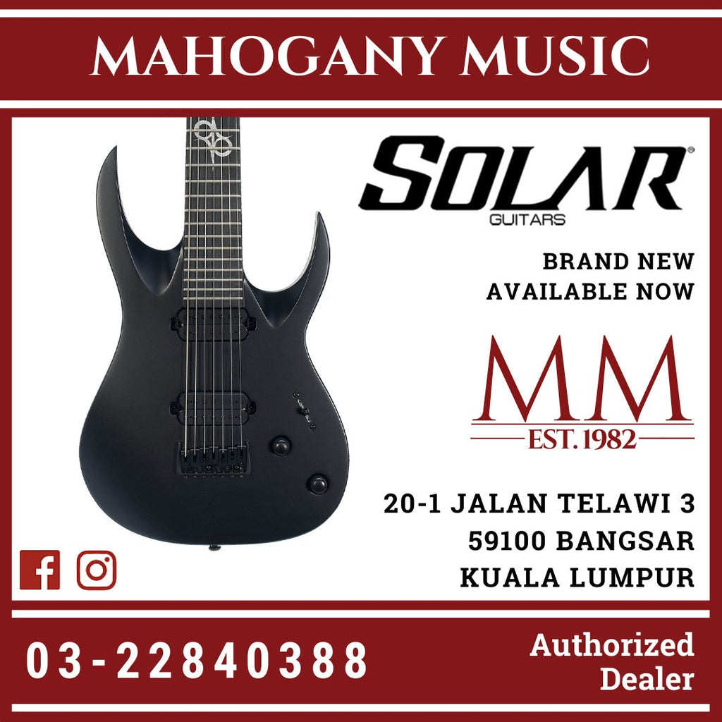Solar A2.7C Carbon Black Matte Electric Guitar – Mahogany Music
