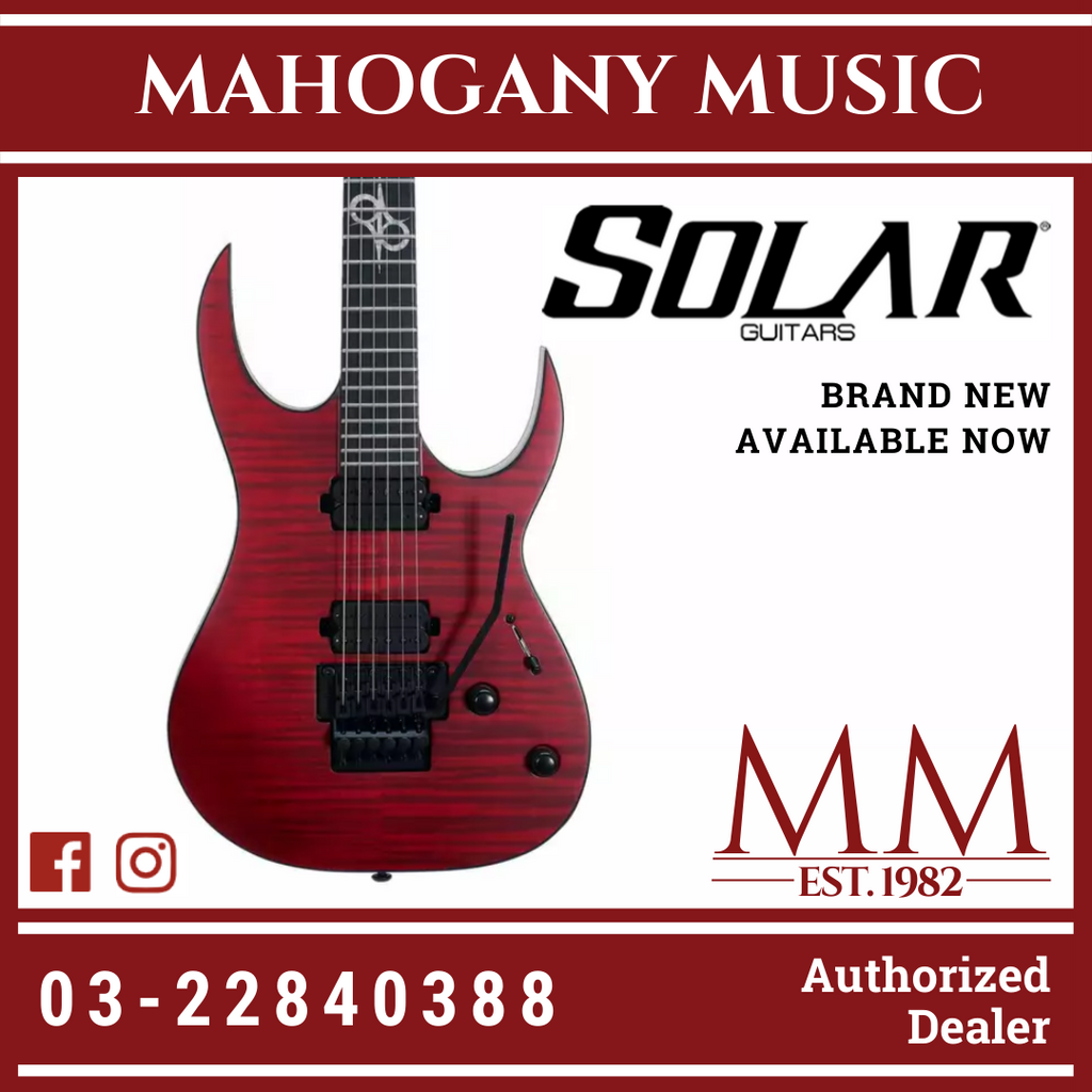Solar S1.6FRFBR FM Flame Blood Red Matte Floyd Rose Electric Guitar ...