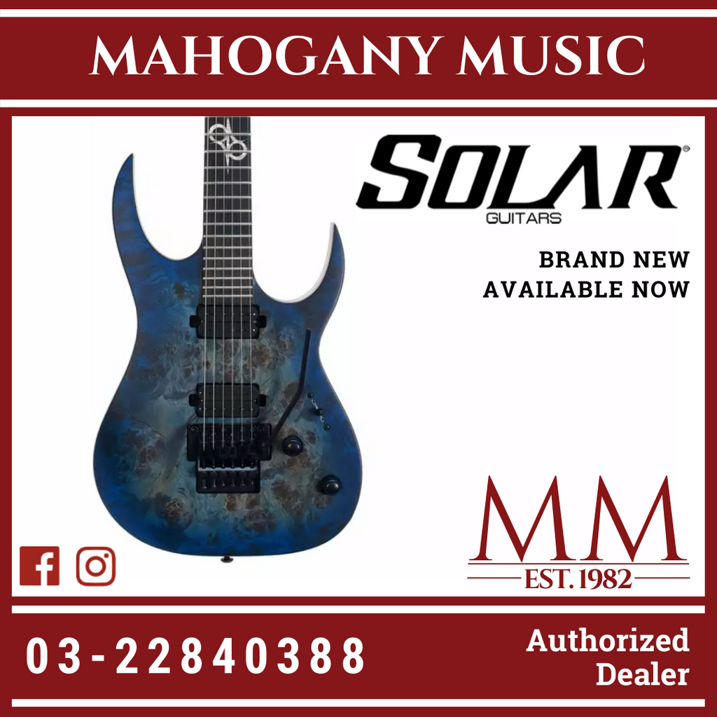 Solar S1.6FRBLB Floyd Rose Blue Burst Matte Electric Guitar – Mahogany ...