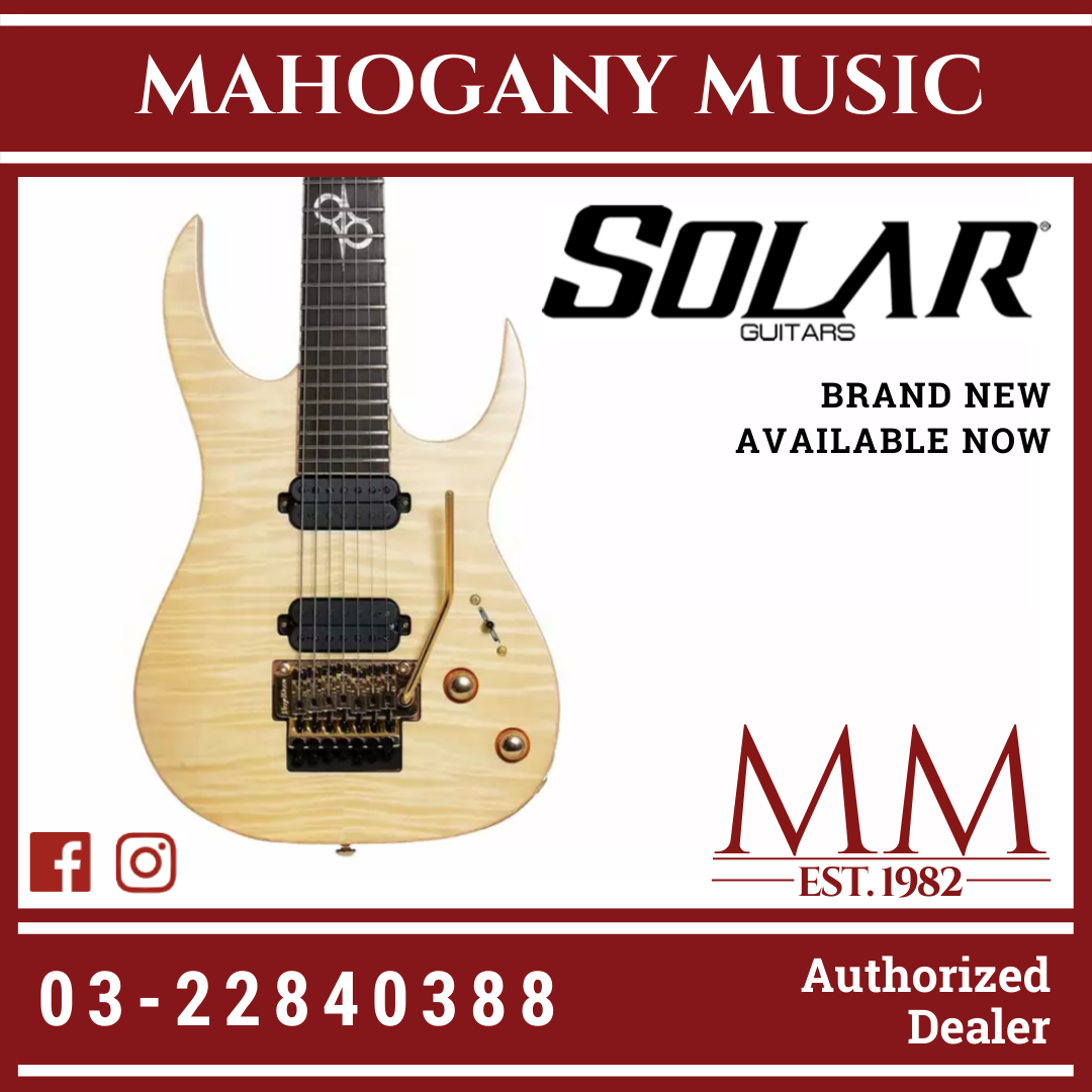 Solar SB1.7FRFM Floyd Rose Flame Nat Matte 7 String Electric Guitar ...