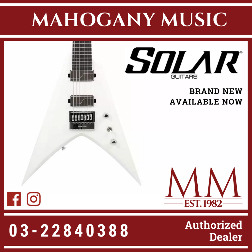 Solar V1.7 Vinter Pearl White Matte Electric Guitar – Mahogany Music