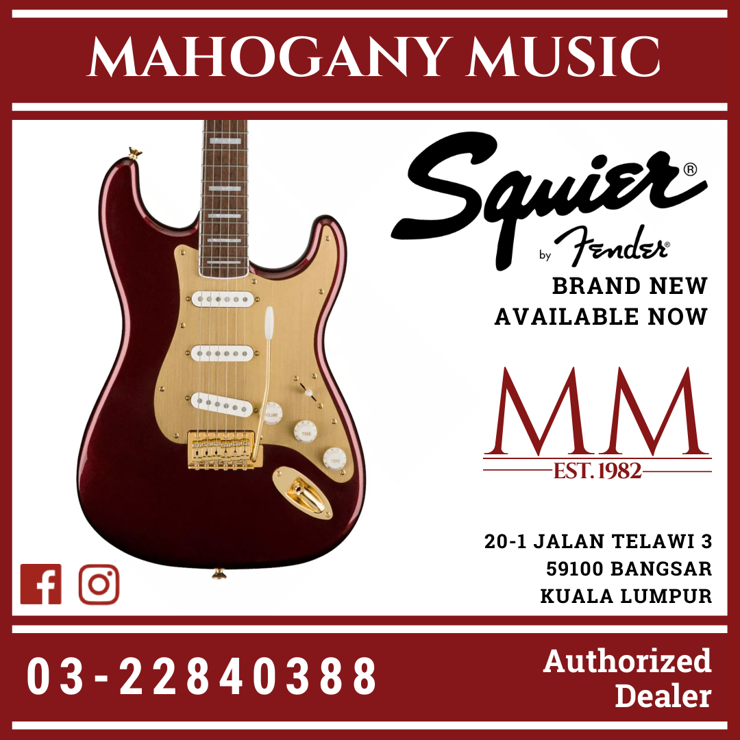 Squier 40th Anniversary Gold Edition Stratocaster Electric Guitar, Rub ...
