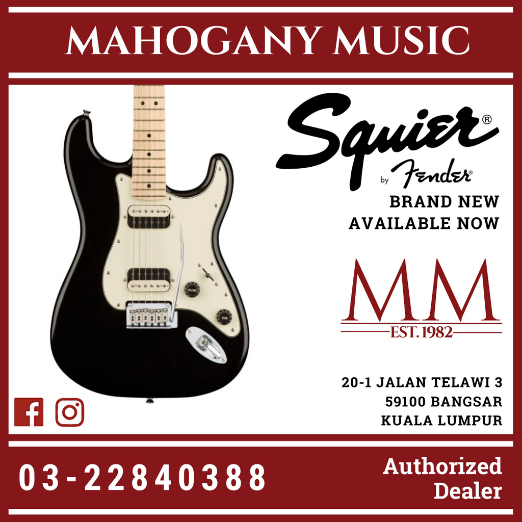 Squier Contemporary HH Stratocaster Electric Guitar, Maple FB, Black M ...
