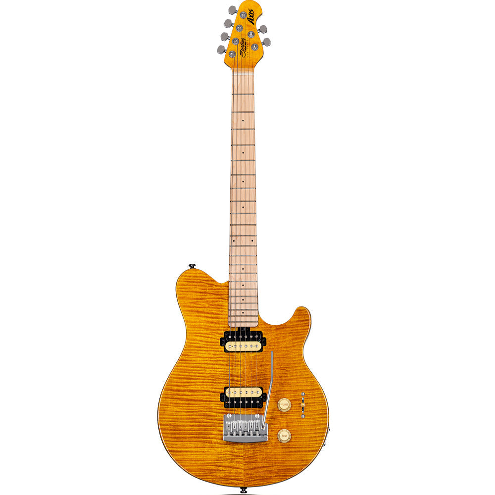 Sterling AX3FM-TGD AXIS Series Flame Maple Electric Guitar, Trans Gold ...