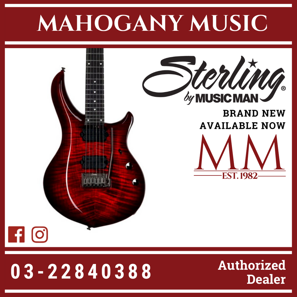 Sterling MAJ200XFM-RRD John Petrucci Majesty Series Flame Maple Electr ...