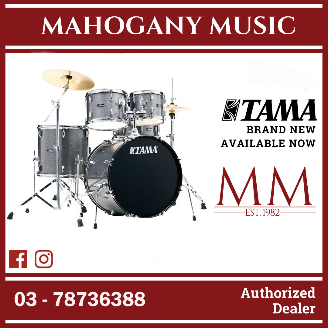 Tama ST52H6-CSS Stagestar Series 5-Piece Drum Set, Cosmic Silver Spark ...