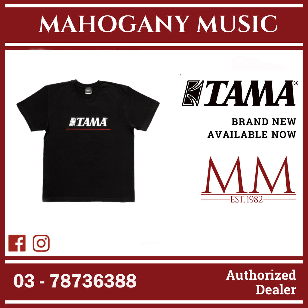 Tama TAMT004-L TAMA Logo T-shirt Black, L Size – Mahogany Music