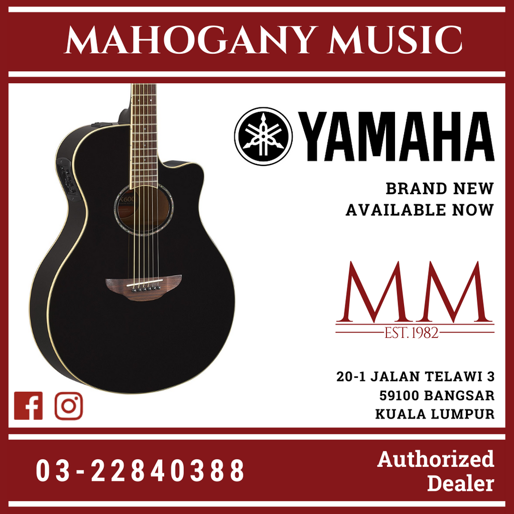 Yamaha APX600 Thin-line Cutaway Acoustic-Electric Guitar - Black ...