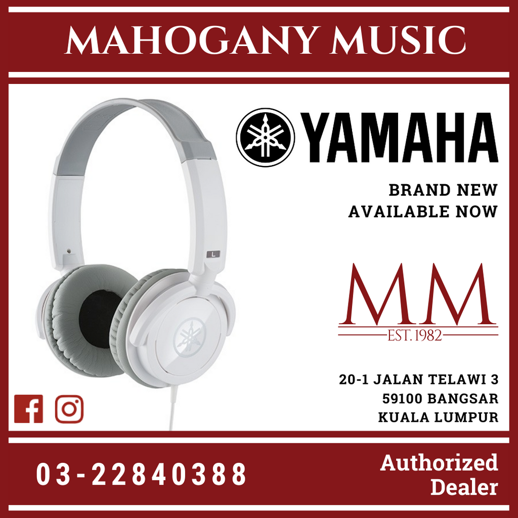 Yamaha HPH-100 Dynamic Closed Headphones - White – Mahogany Music