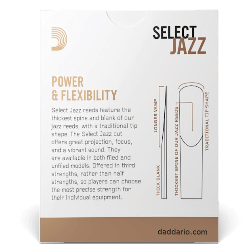 D’Addario RRS10ASX2S Select Jazz Unfiled Alto Saxophone Reeds, Strengt ...