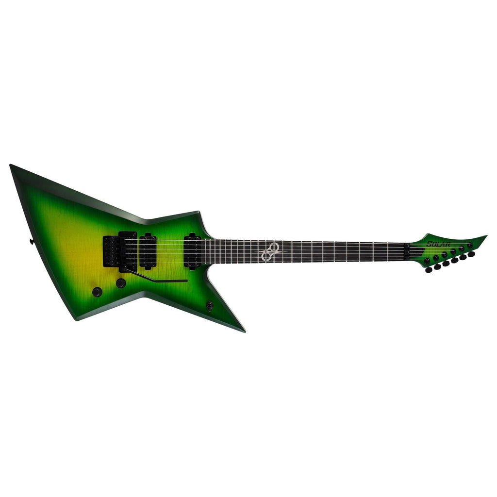 Solar E1.6FRLB Floyd Rose Flame Lime Burst Matte Electric Guitar ...
