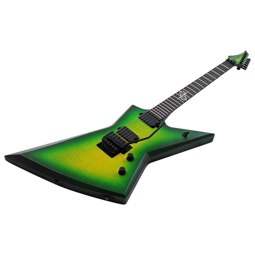 Solar E1.6FRLB Floyd Rose Flame Lime Burst Matte Electric Guitar ...